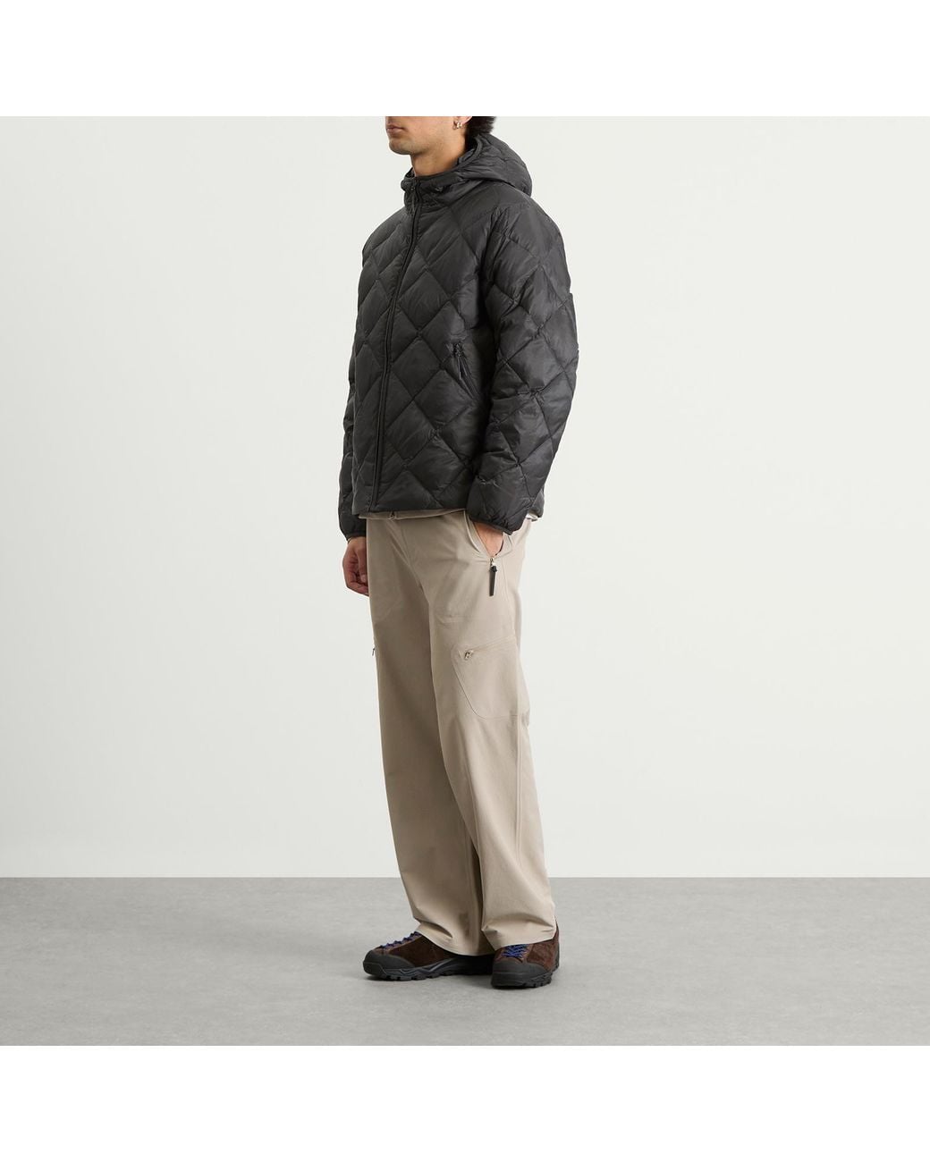 Hiking Patrol Base Lt Down Hooded Jacket in Grey for Men | Lyst UK