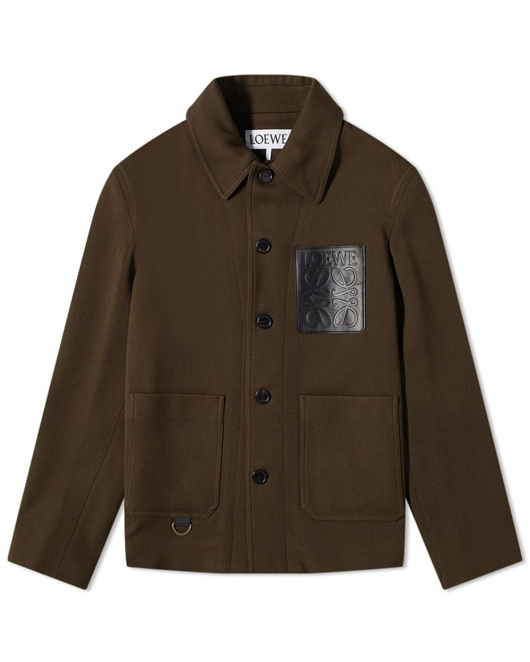 Loewe Anagram Leather Patch Workwear Jacket in Brown for Men | Lyst Canada