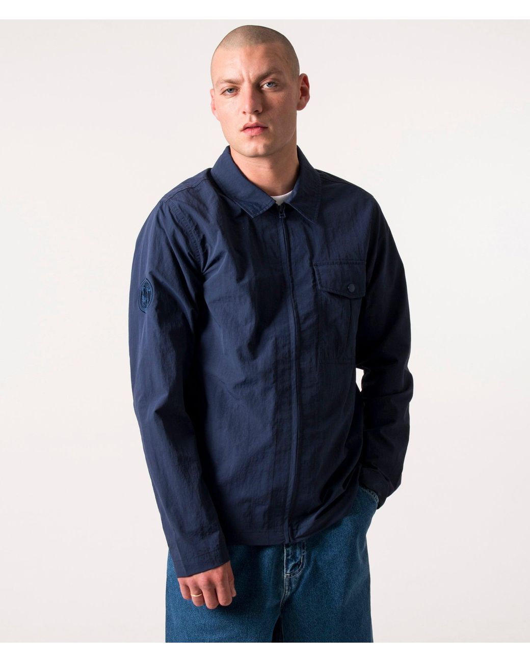 Pretty Green Ridley Overshirt in Blue for Men | Lyst UK