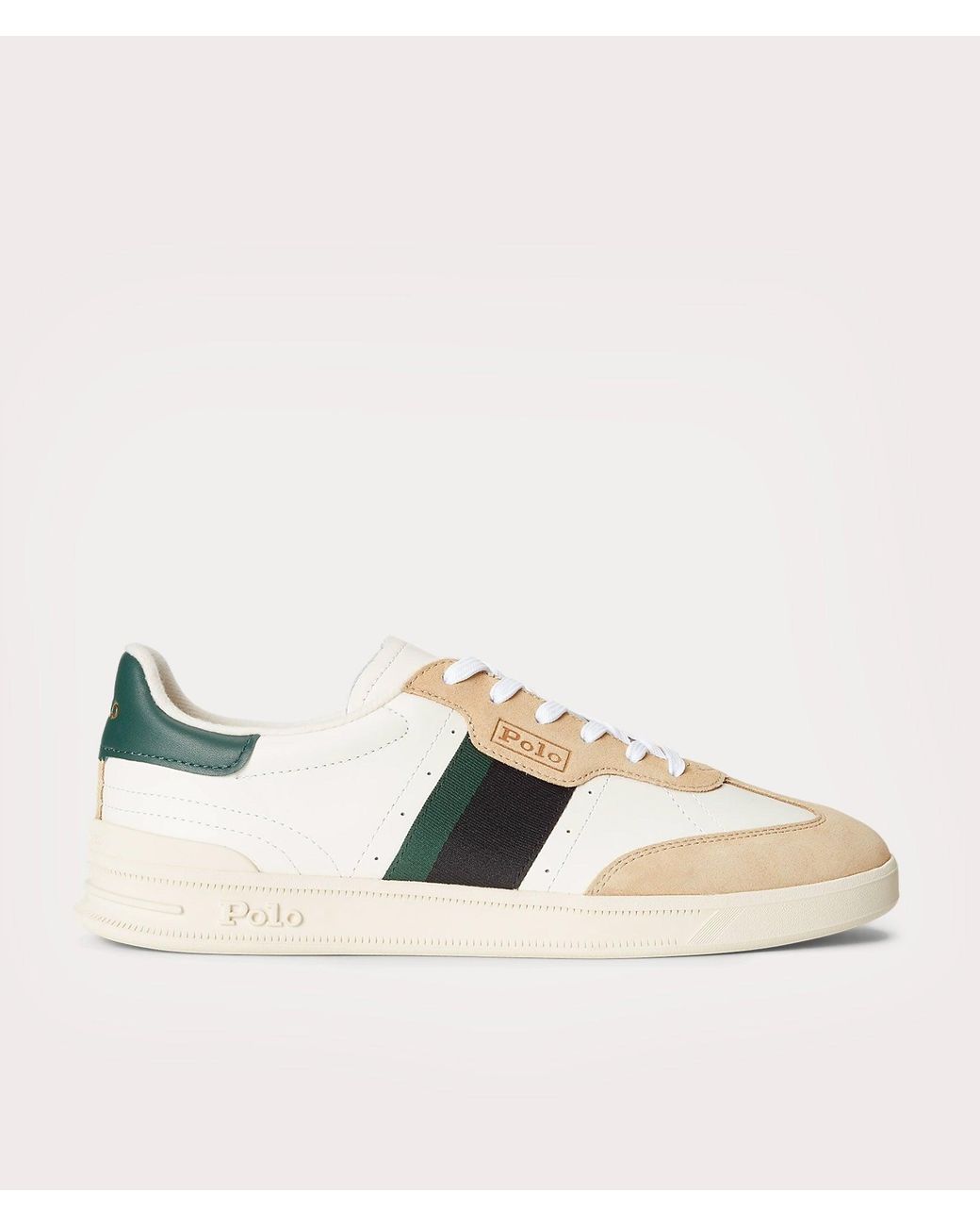 Polo Ralph Lauren Htr Aera-sk-ltl Trainers in Natural for Men | Lyst UK