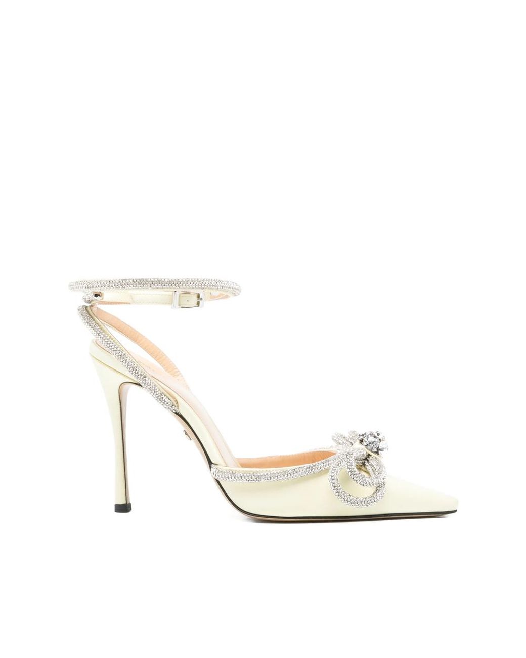 Mach & Mach Bow Ankle-Strap Pumps in White | Lyst
