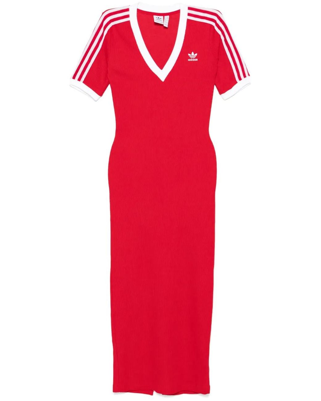 adidas Adicolor Maxi Dress in Red | Lyst
