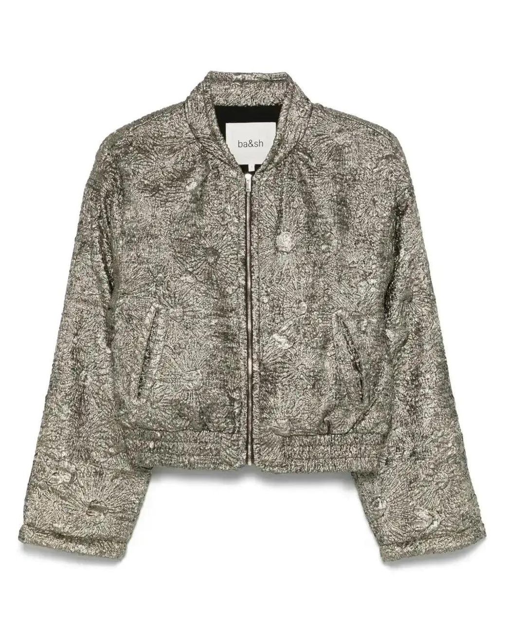 Ba&sh Bary Bomber Jacket in Gray | Lyst