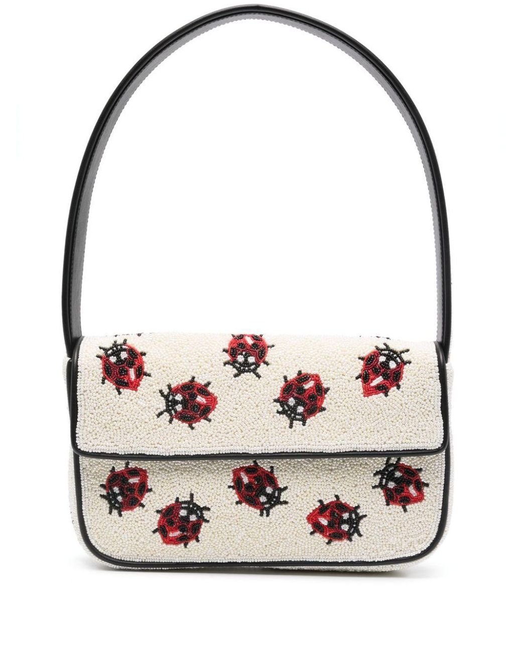 STAUD Tommy Ladybug Beaded Shoulder Bag in White | Lyst