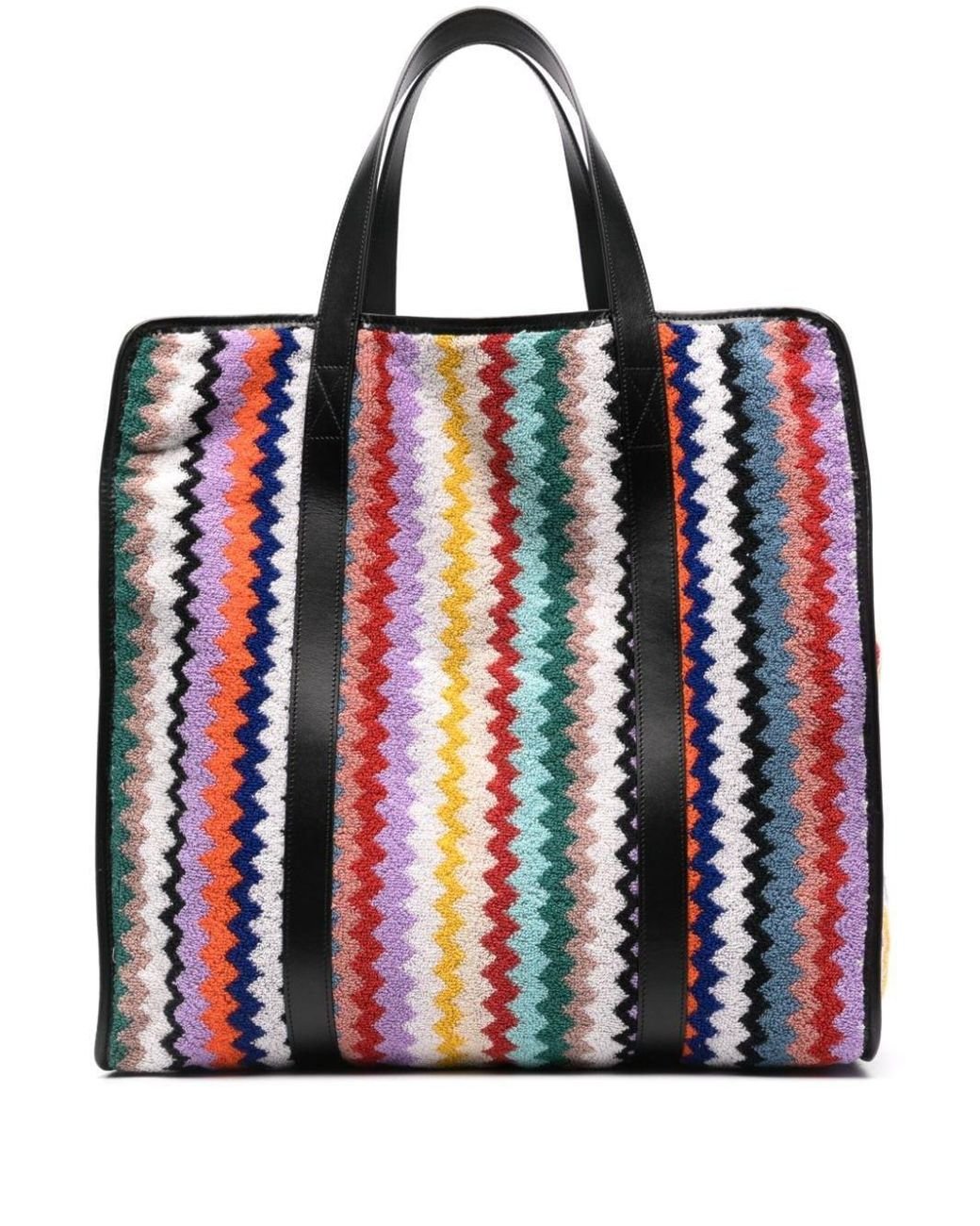 Missoni Zigzag Cotton Tote Bag in Red | Lyst