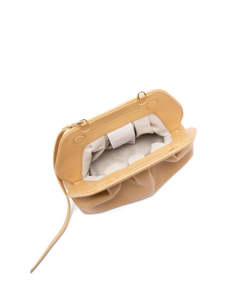 The Moire Gathered Clutch Bag in Natural | Lyst
