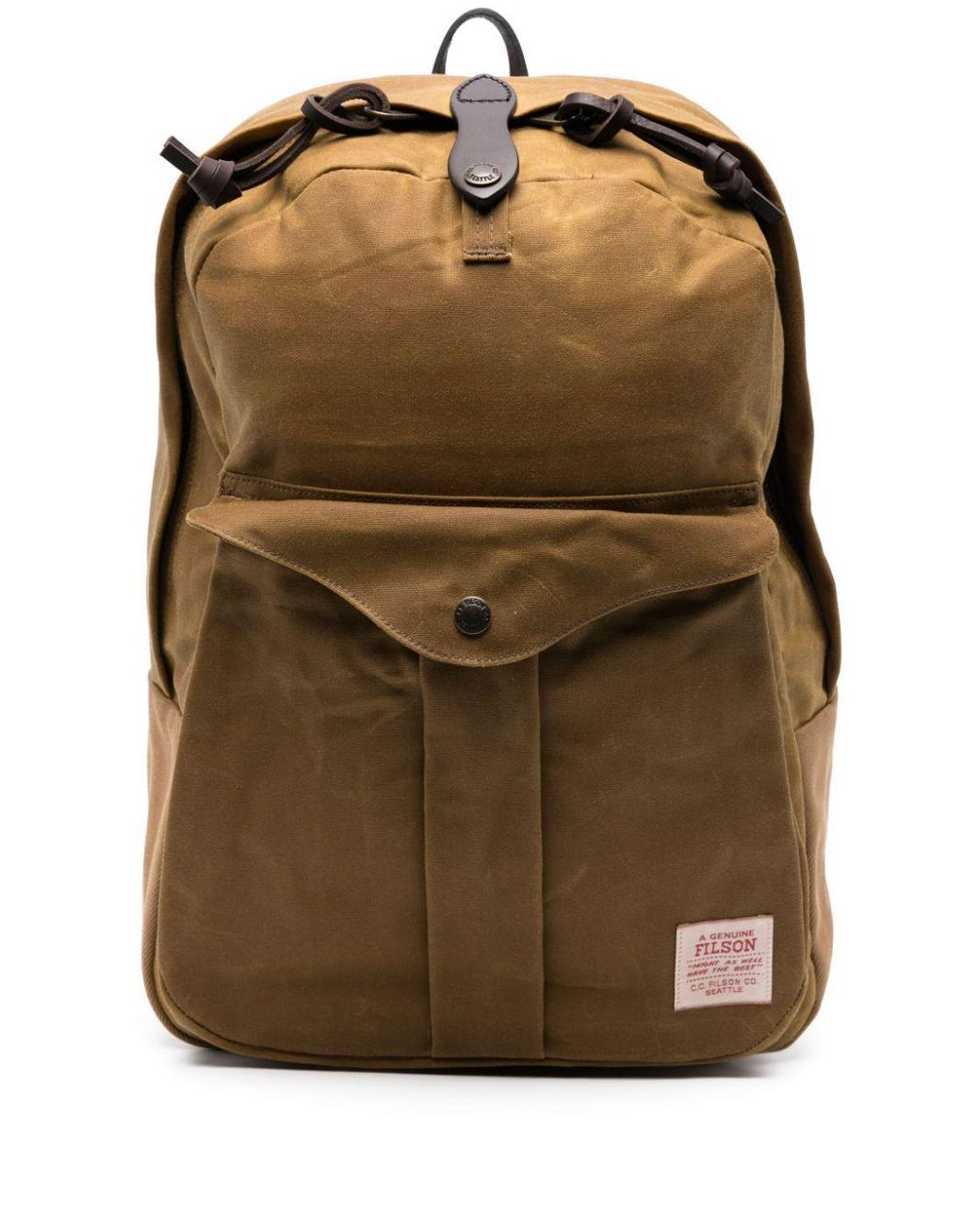 Filson Cotton Logo Patch Backpack in Green for Men | Lyst