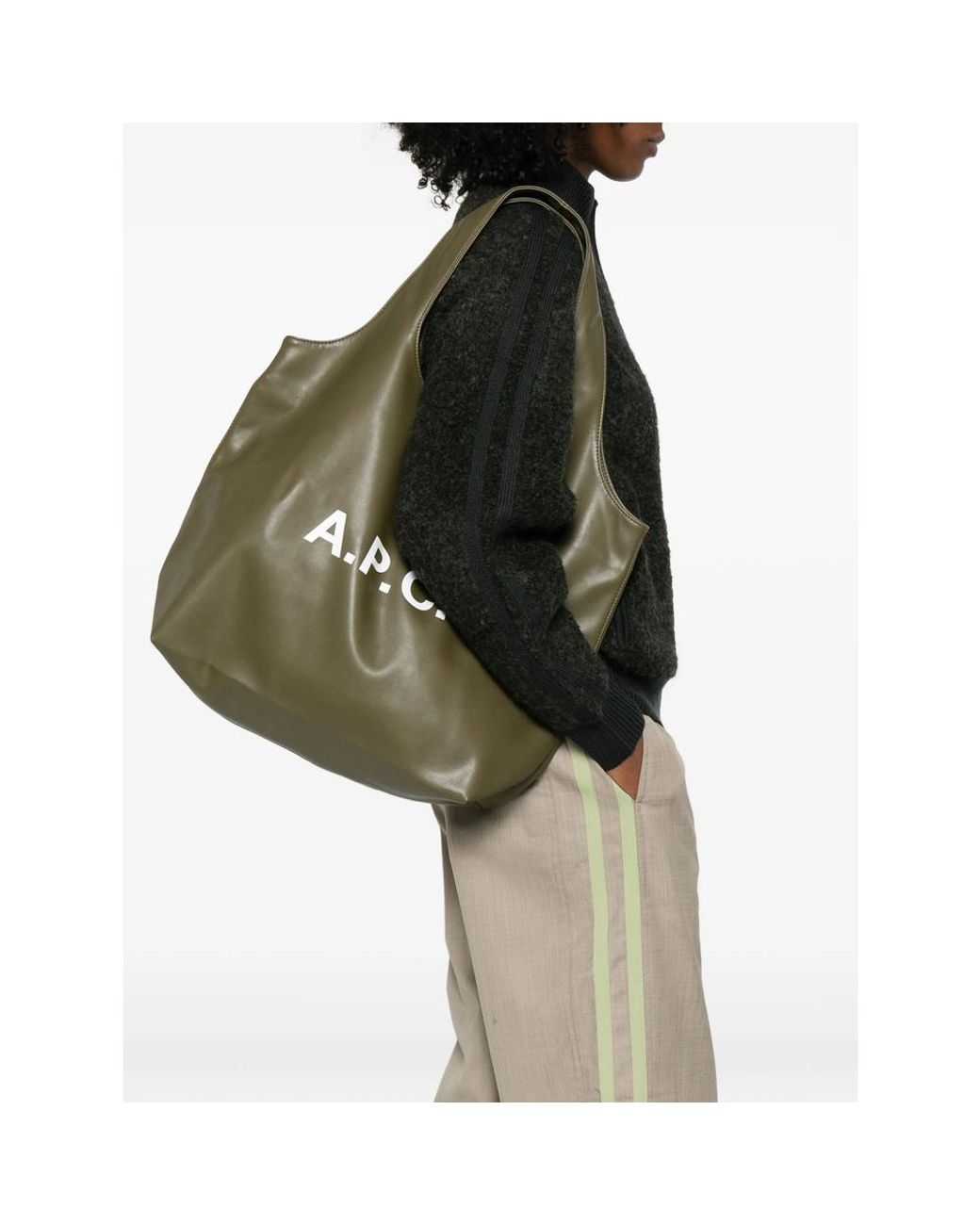 A.P.C. A. P.C. Logo Shoulder Bag in Green | Lyst UK