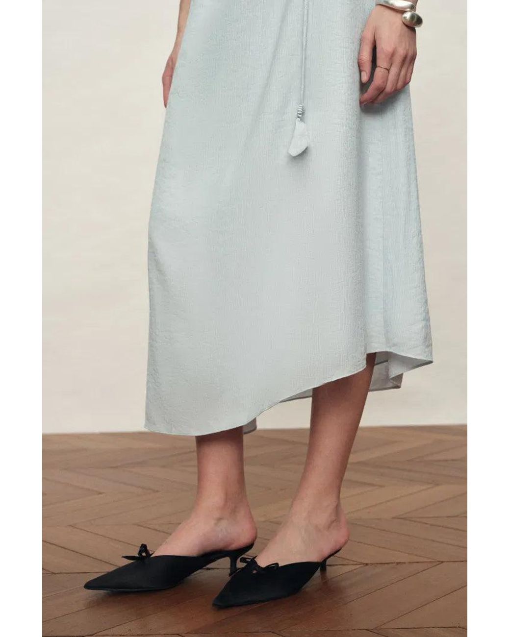 Fabrique Arilyn Petal Drawstring Dress in Natural | Lyst UK