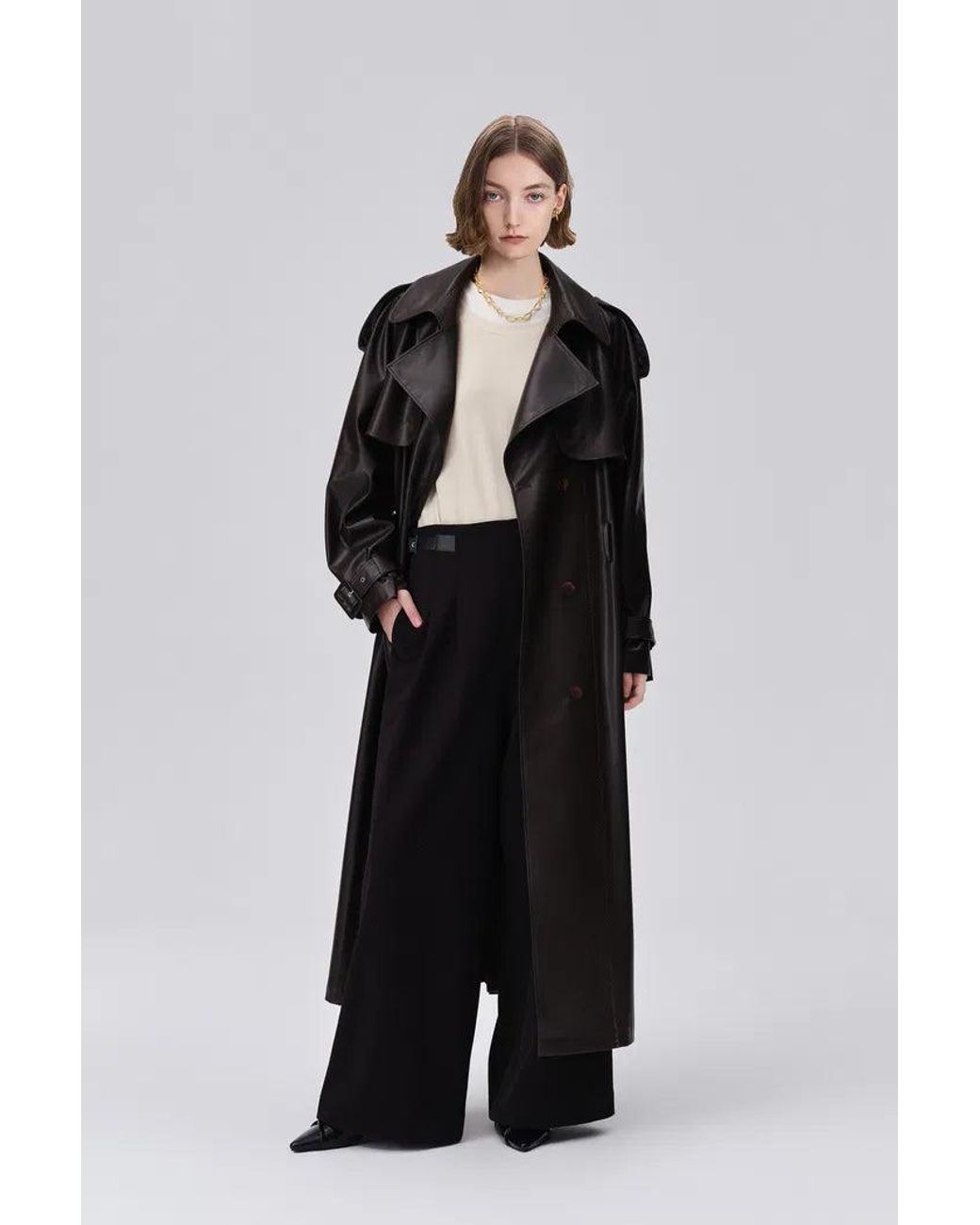 Fabrique Tai Trench Coat in Blue | Lyst UK