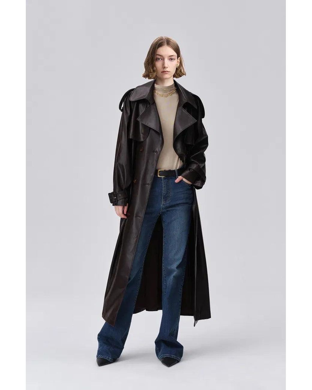 Fabrique Tai Trench Coat in Blue | Lyst UK