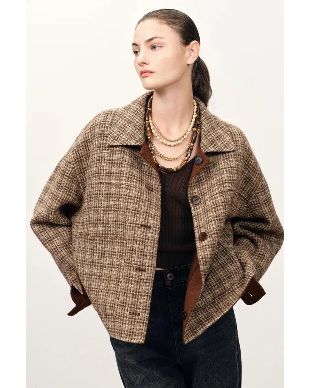 Fabrique Rowan Two Tone Reversible Jacket in Natural | Lyst