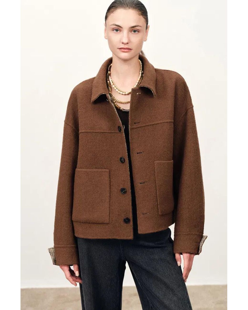 Fabrique Rowan Two Tone Reversible Jacket in Natural | Lyst