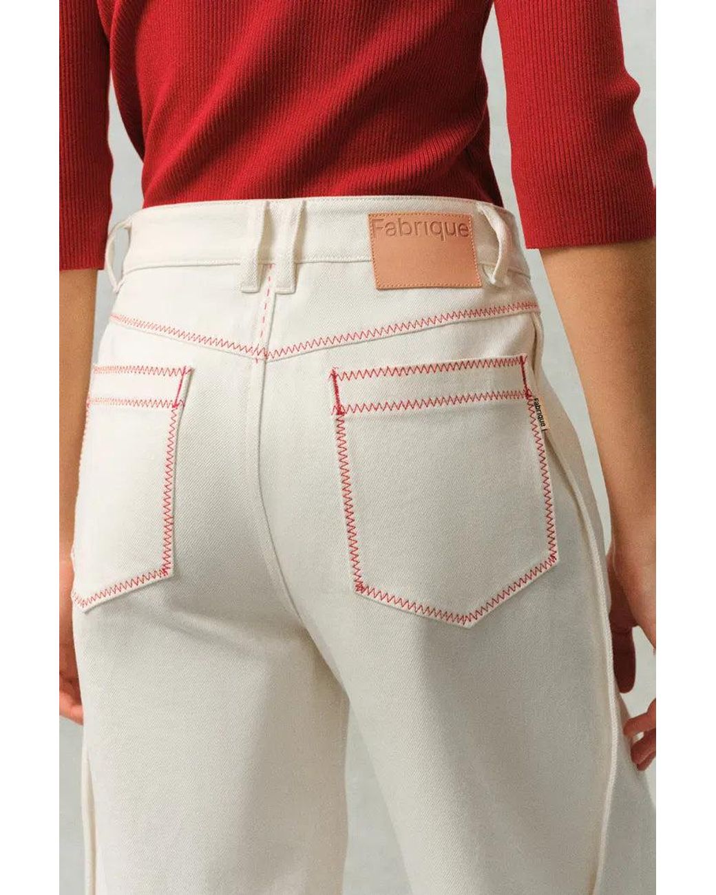 Fabrique Genevieve Color Blocked Jeans in Gray | Lyst