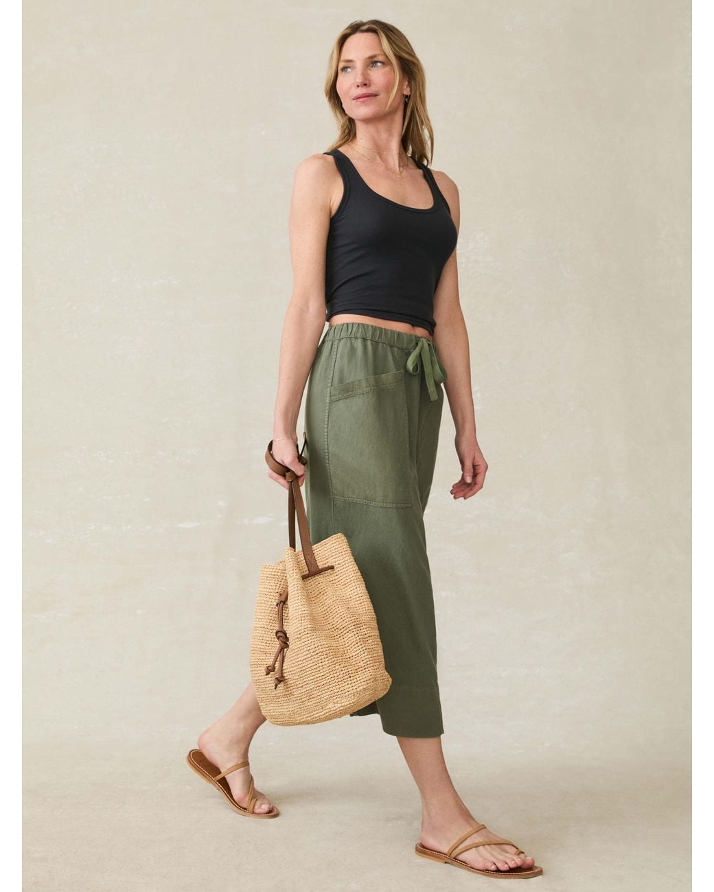 Faherty Topanga Drape Utility Skirt in Green | Lyst