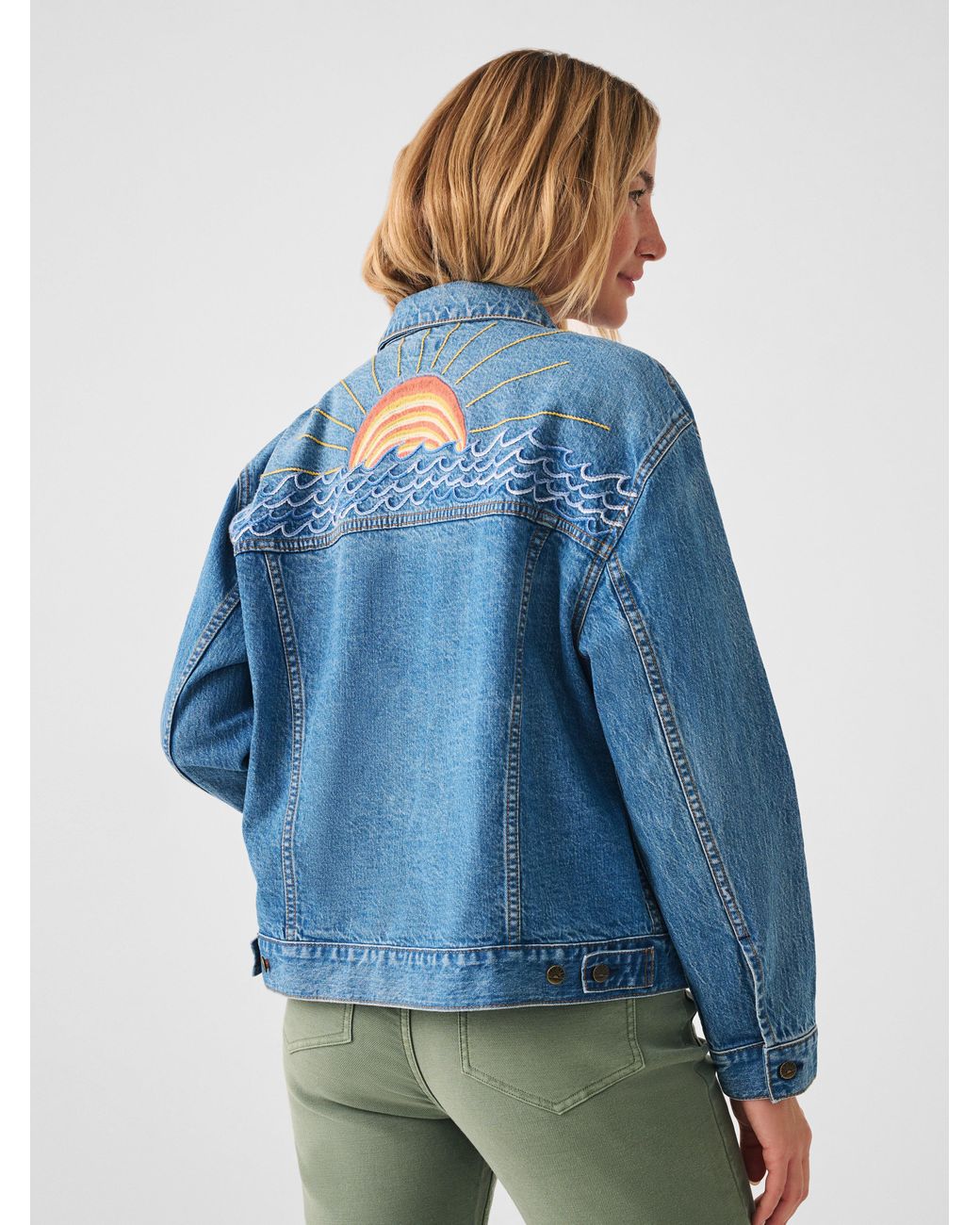 Faherty Sun And Waves Denim Jacket in Blue | Lyst