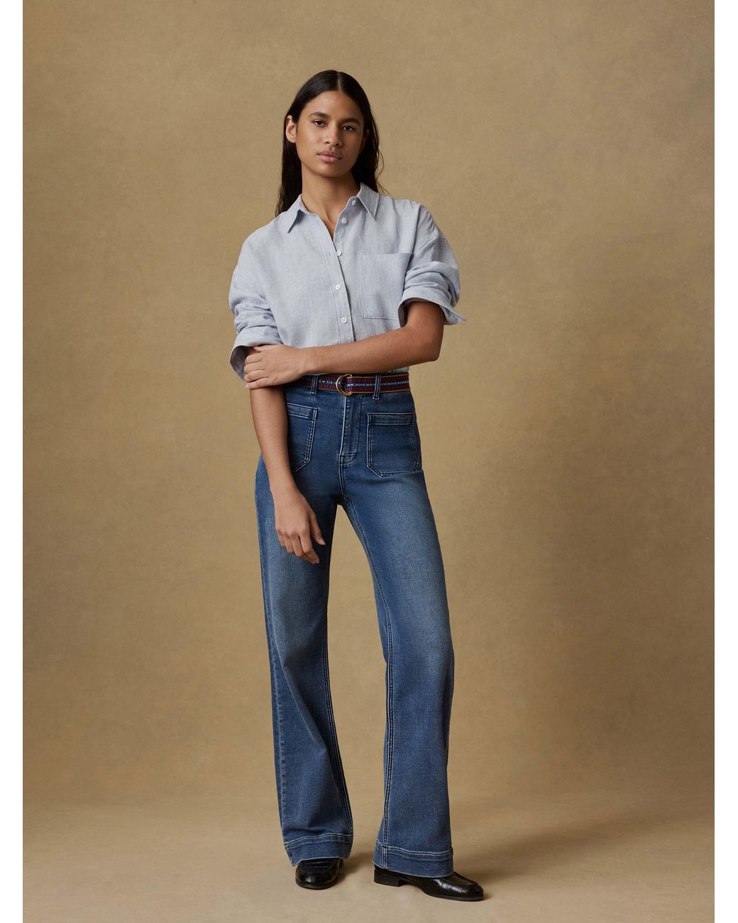 Faherty Stretch Terry Patch Pocket Pants in Blue | Lyst