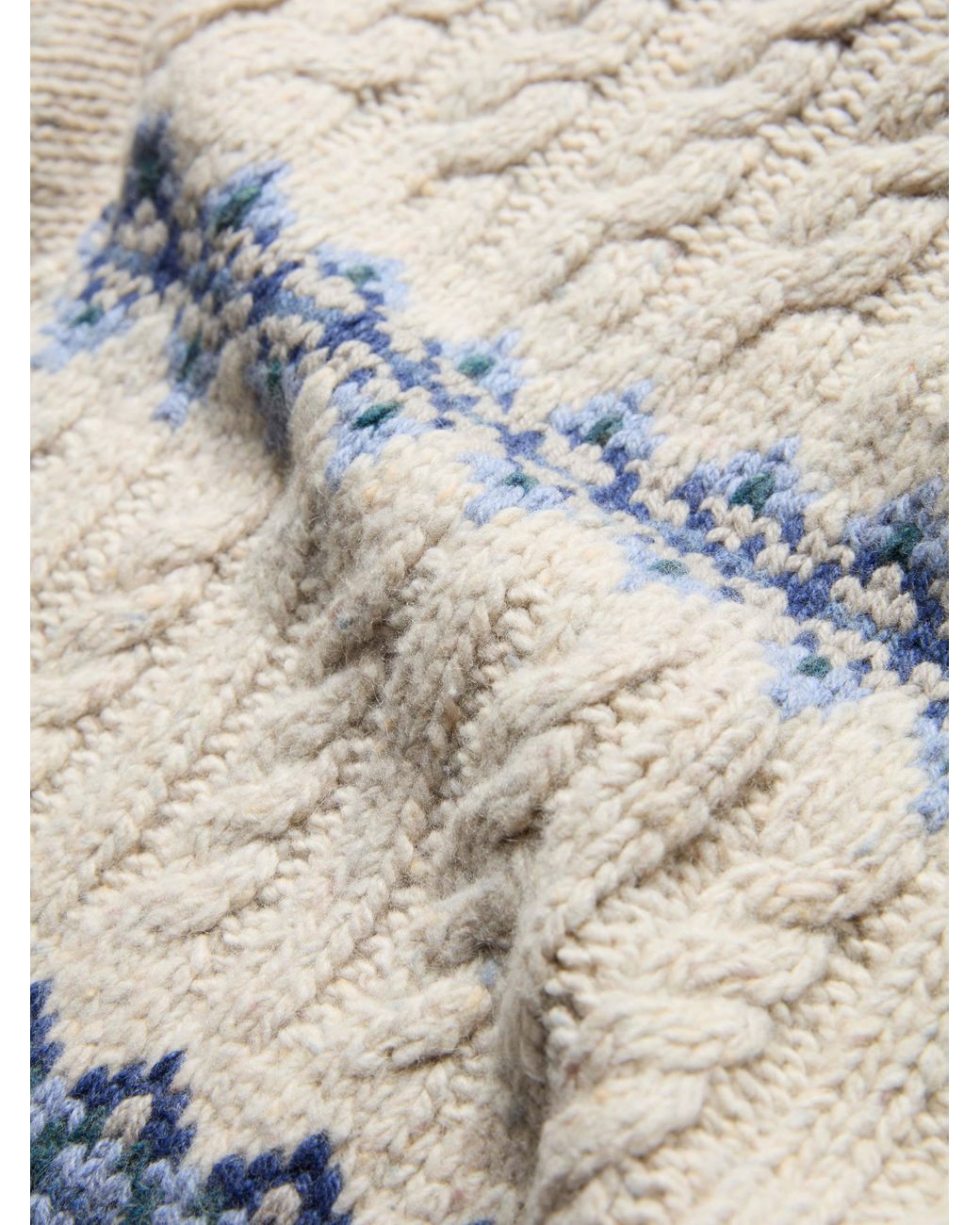 Faherty Highland Fairisle Scarf in Natural | Lyst UK