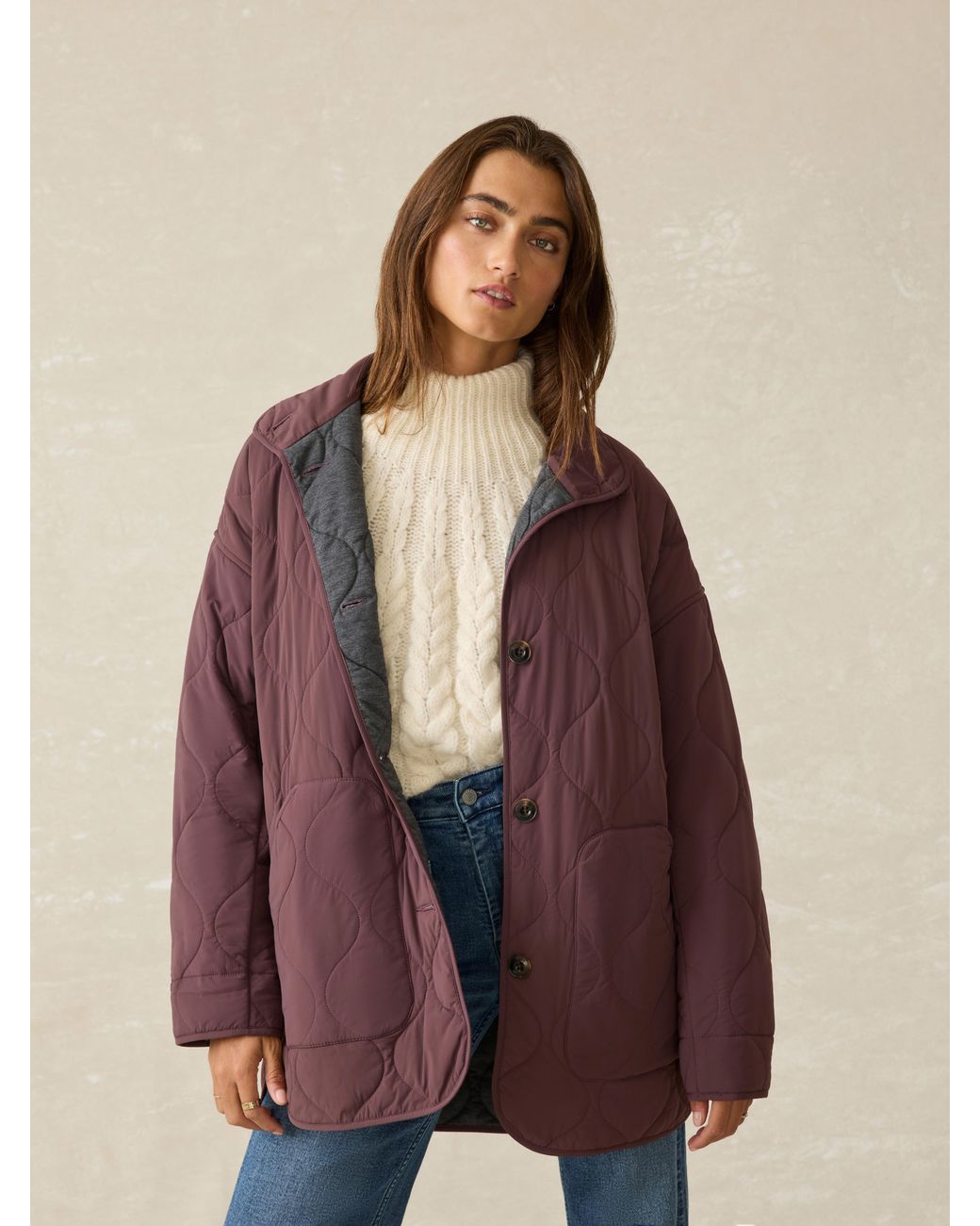 Faherty Horizon Series Quilted Jacket in Purple | Lyst