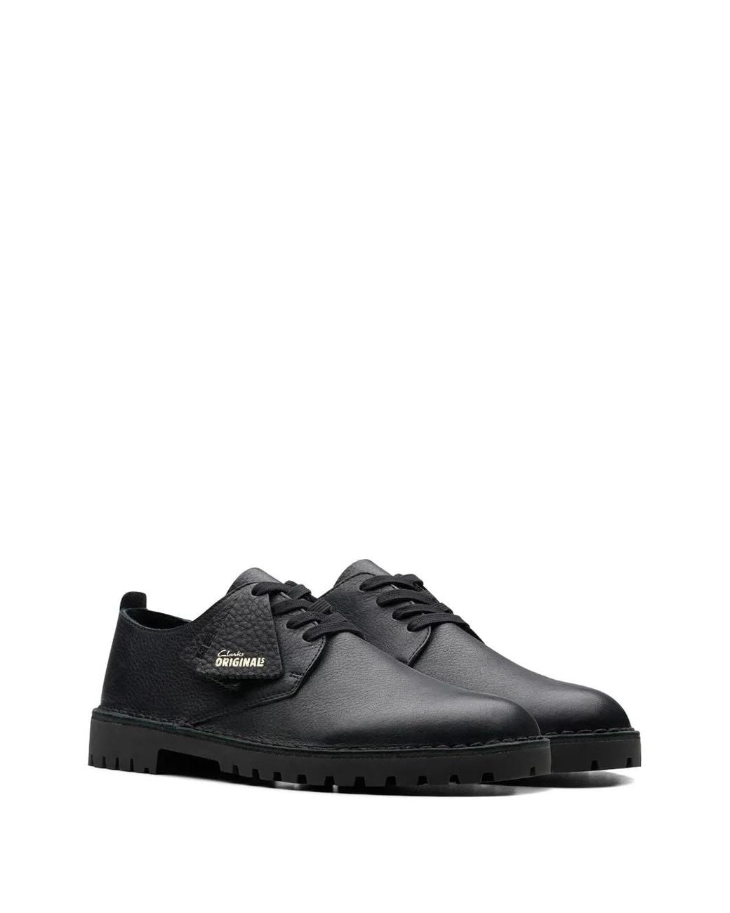 Clarks Desert Rock Low Lace-Up Shoes in Black for Men | Lyst