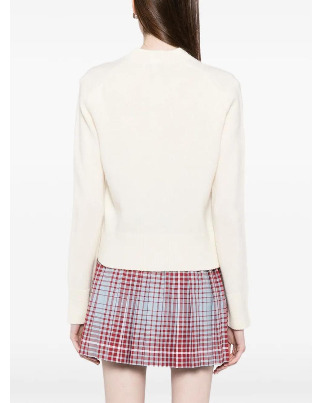Maison Kitsuné Cardigan Boutonné À Patch Logo in White | Lyst UK