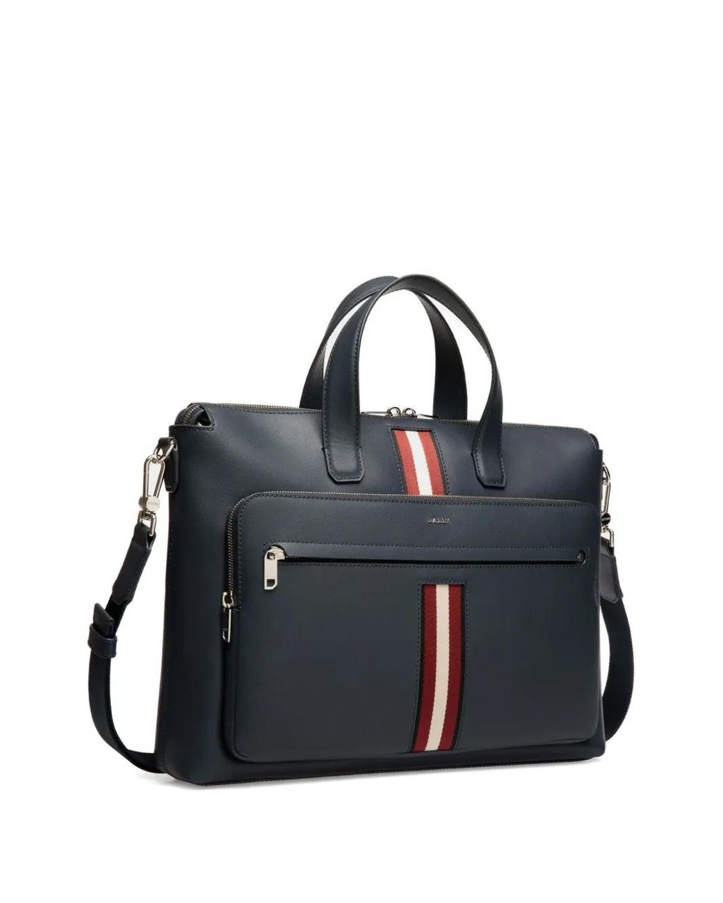 Bally Ribbon-Detail Leather Briefcase in Black for Men | Lyst