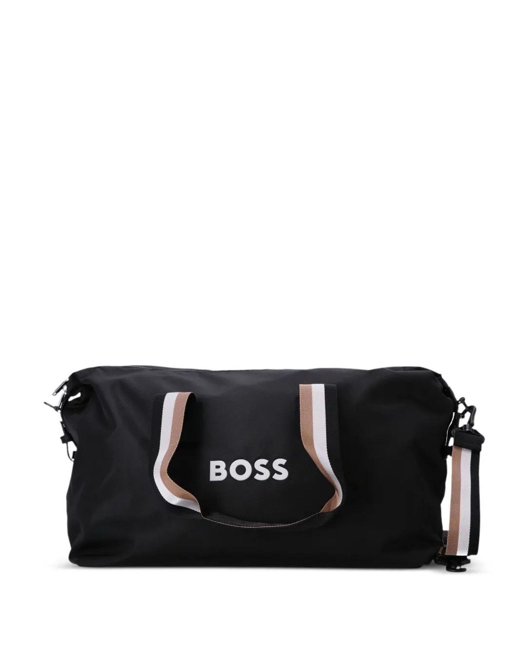 BOSS Rubberized-Logo Duffle Bag in Black for Men | Lyst