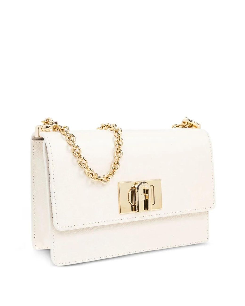 Furla Mini 1927 Chain-Strap Flap Shoulder Bag in Natural | Lyst