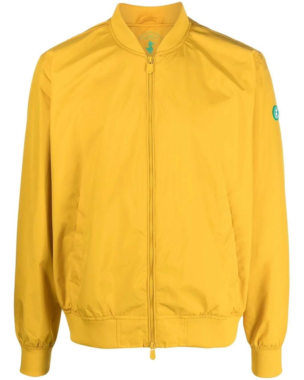Save The Duck Logo Patch Bomber Jacket in Yellow for Men | Lyst UK