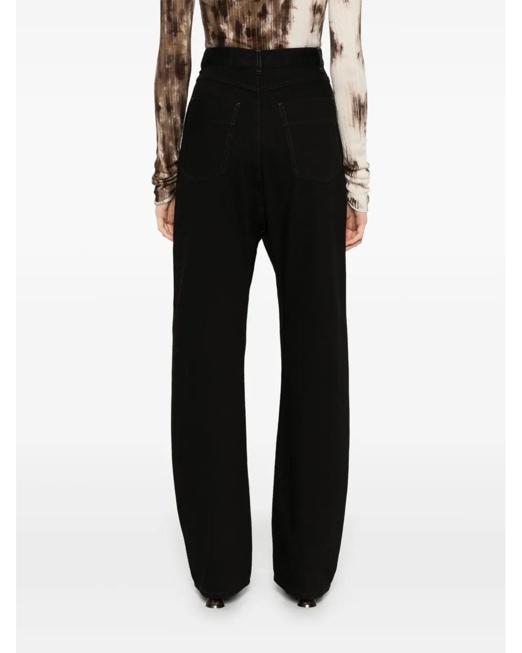 Lemaire Drop-Crotch Jeans in Black | Lyst