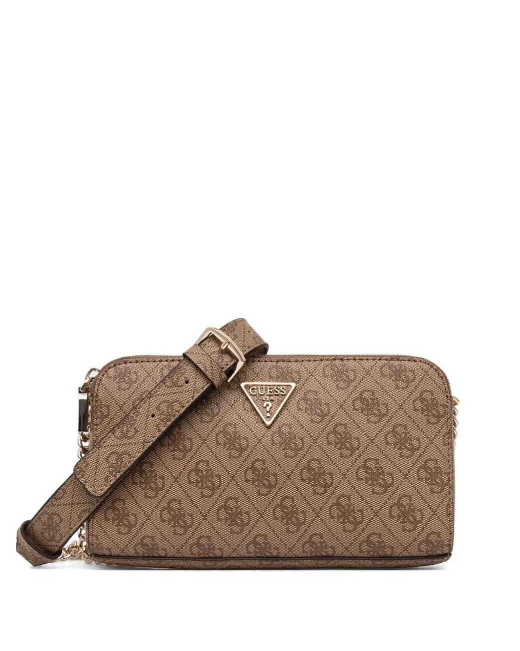 Guess Erica Crossbody Bag in Brown | Lyst