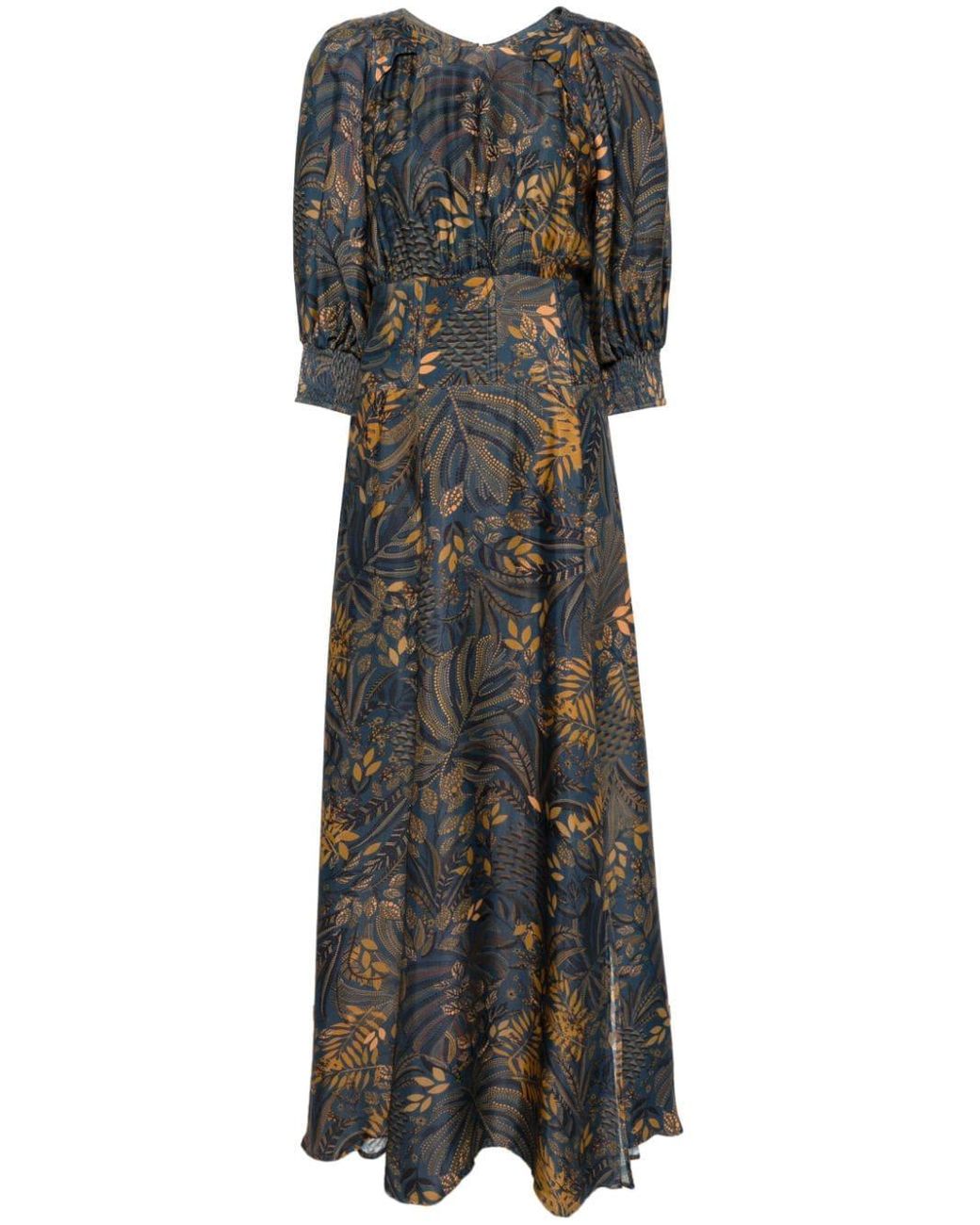 FARM Rio Dotted Forest Teal Maxi Dress in Gray | Lyst