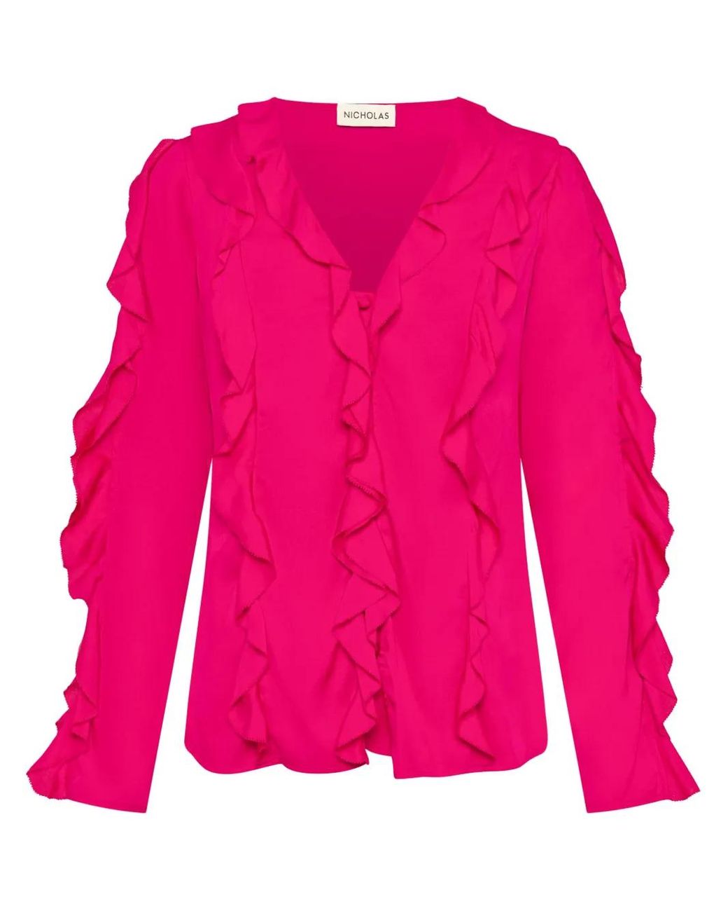 Nicholas Amira Ruffle Top in Pink | Lyst