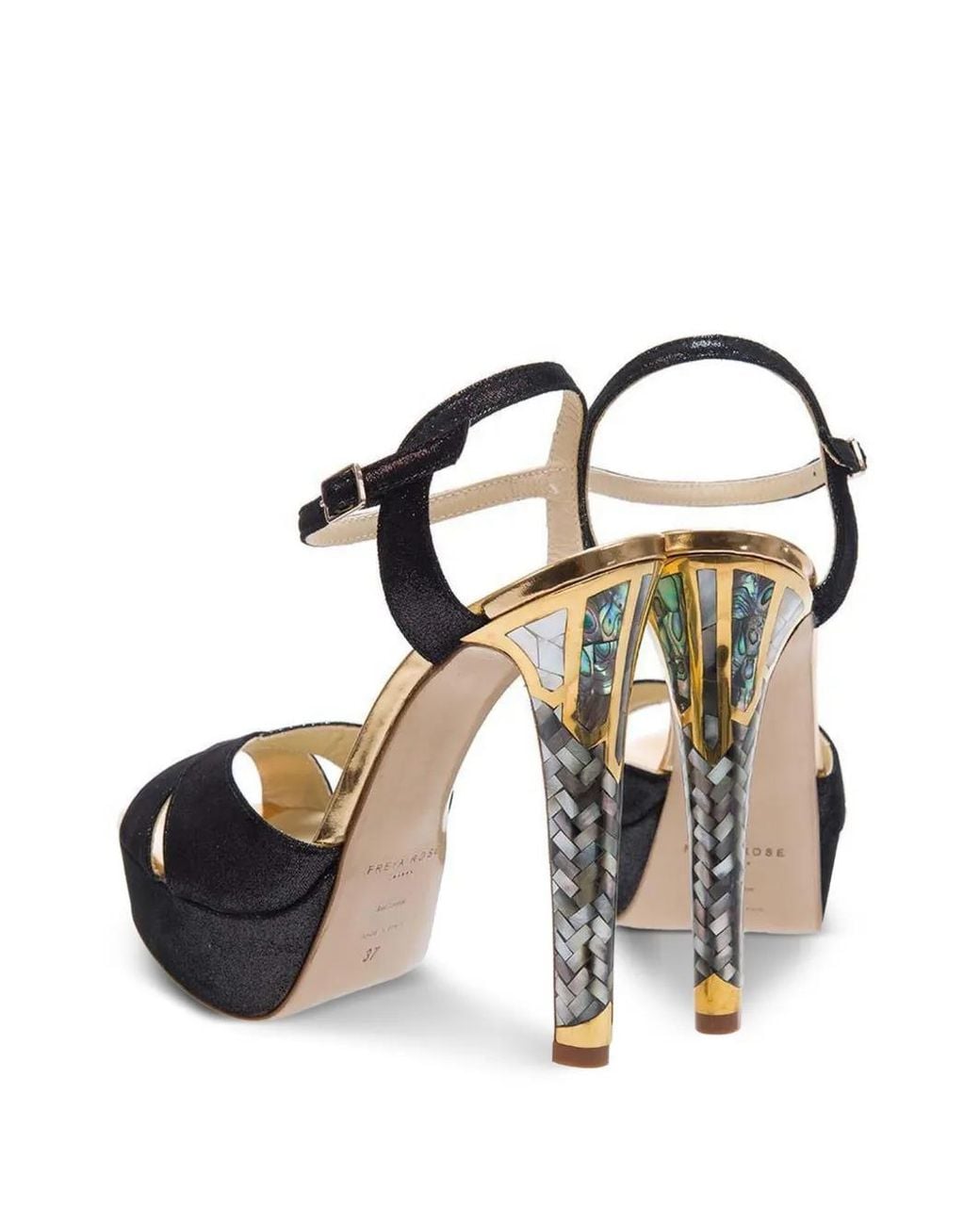 freya rose Cleopatra Embellished-Heel Sandals in Black | Lyst