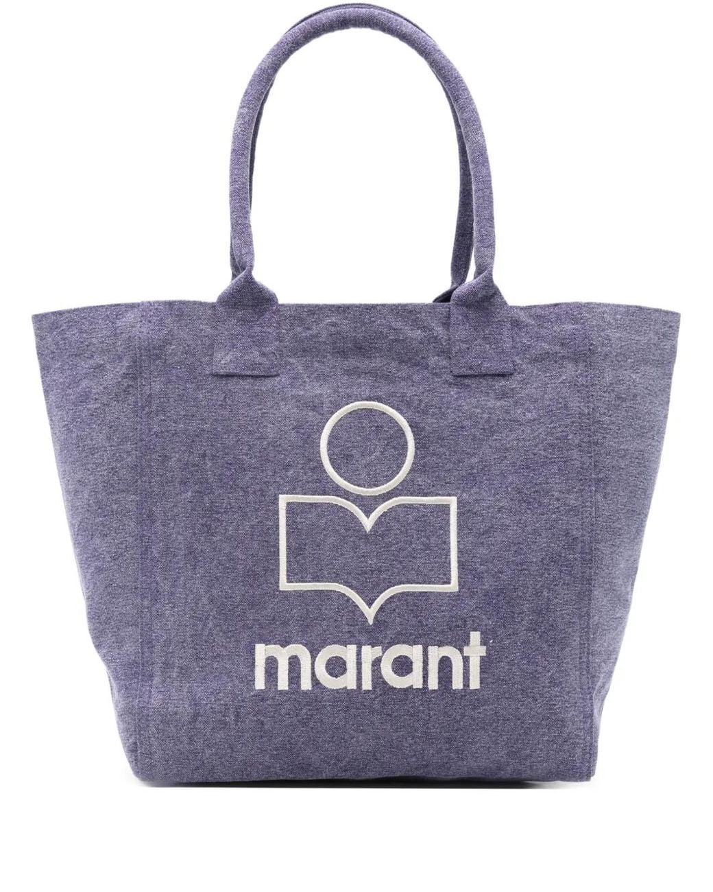 Isabel Marant Small Yenky Logo-Embroidered Tote Bag in Blue | Lyst
