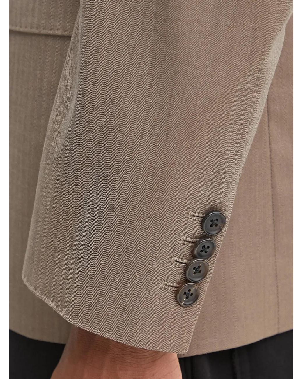 Wacko Maria Herringbone Buttoned Blazer in Natural for Men | Lyst