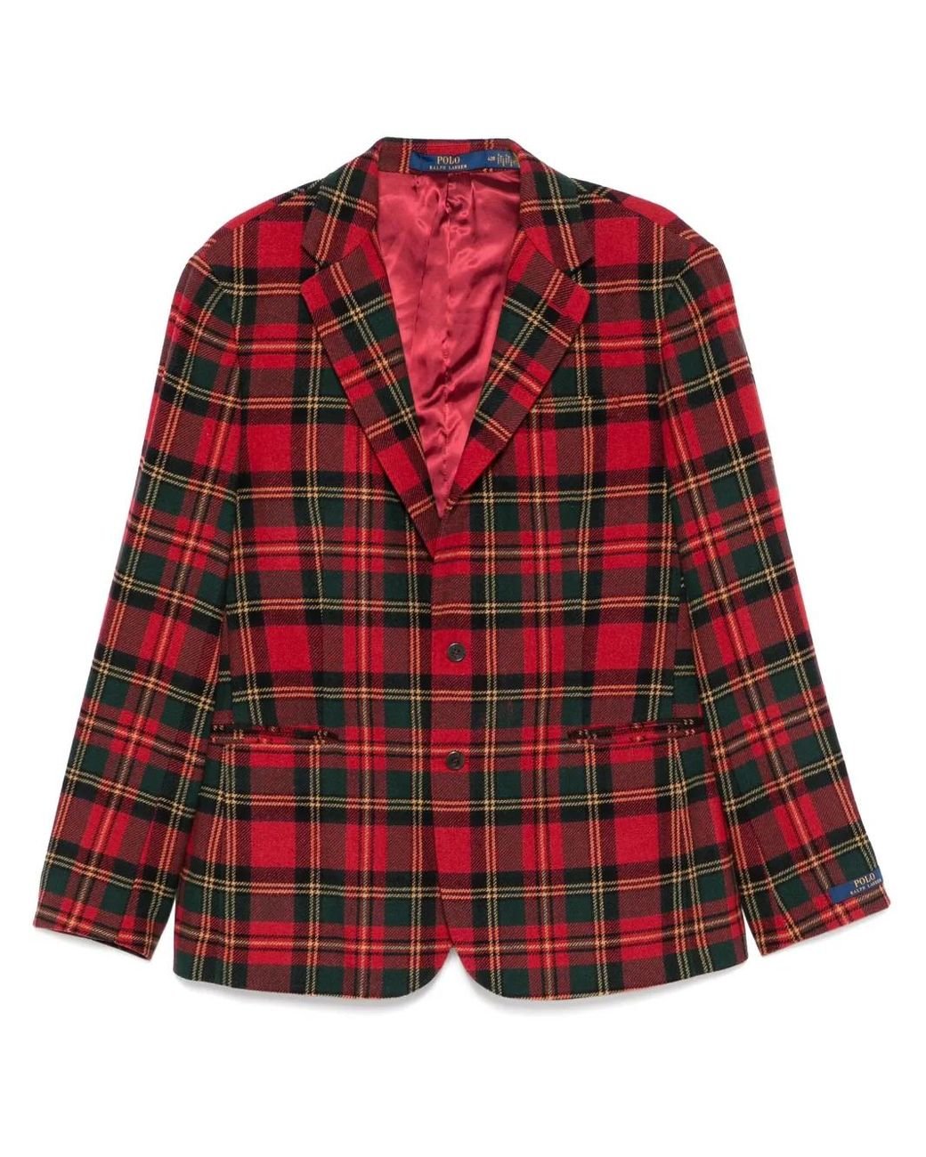 Polo Ralph Lauren Tartan-Check Blazer in Red for Men | Lyst