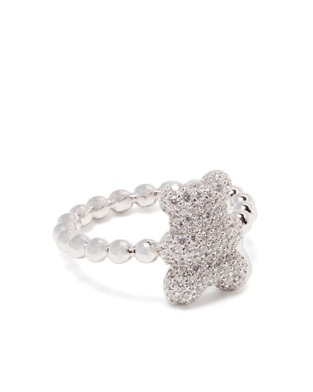 Apm Monaco Bear-motif Crystal-embellished Ring in White | Lyst