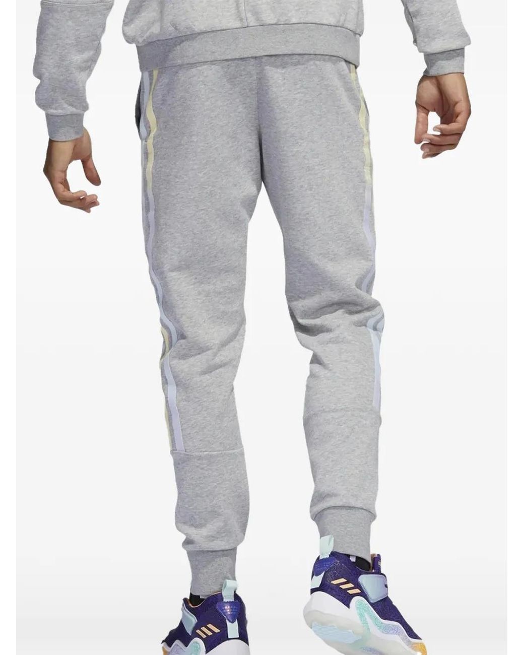 adidas Logo-Embroidere Track Pants in Gray for Men | Lyst