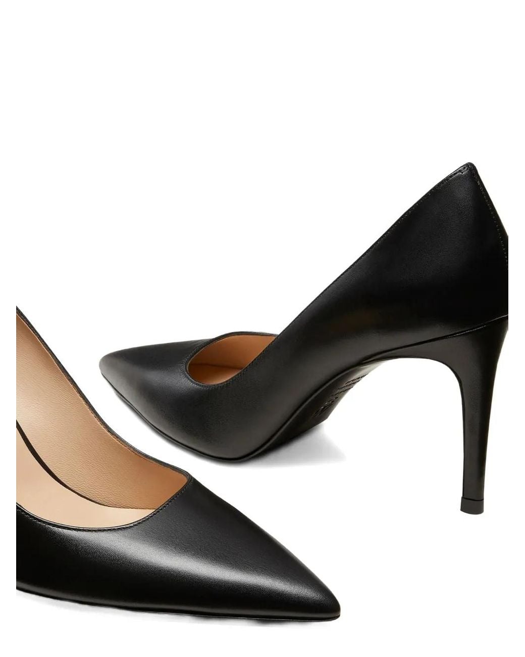 Stuart Weitzman 85Mm Stuart Pointed-Toe Stiletto Pumps in Black | Lyst