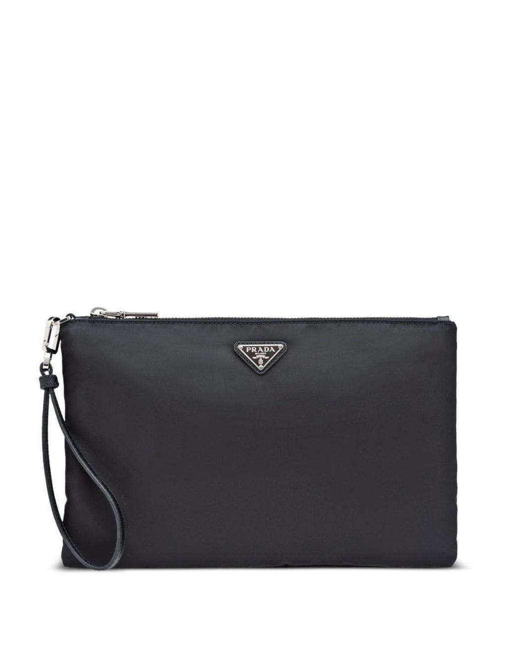 Prada Re-nylon Triangle-logo Clutch Bag in Black for Men | Lyst