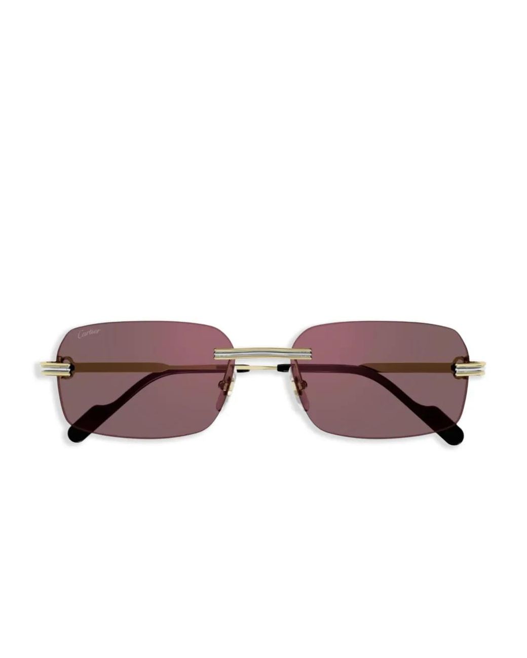 Cartier Rectangle-Frame Sunglasses in Brown for Men | Lyst UK