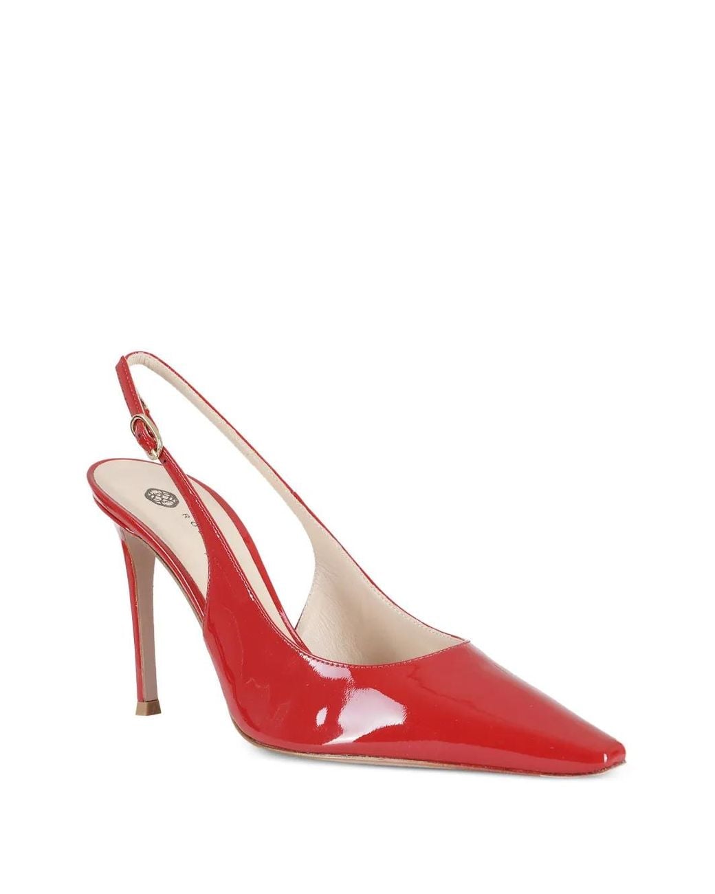 Roberto Festa Pointed-Toe Slingback Leather Pumps in Red | Lyst