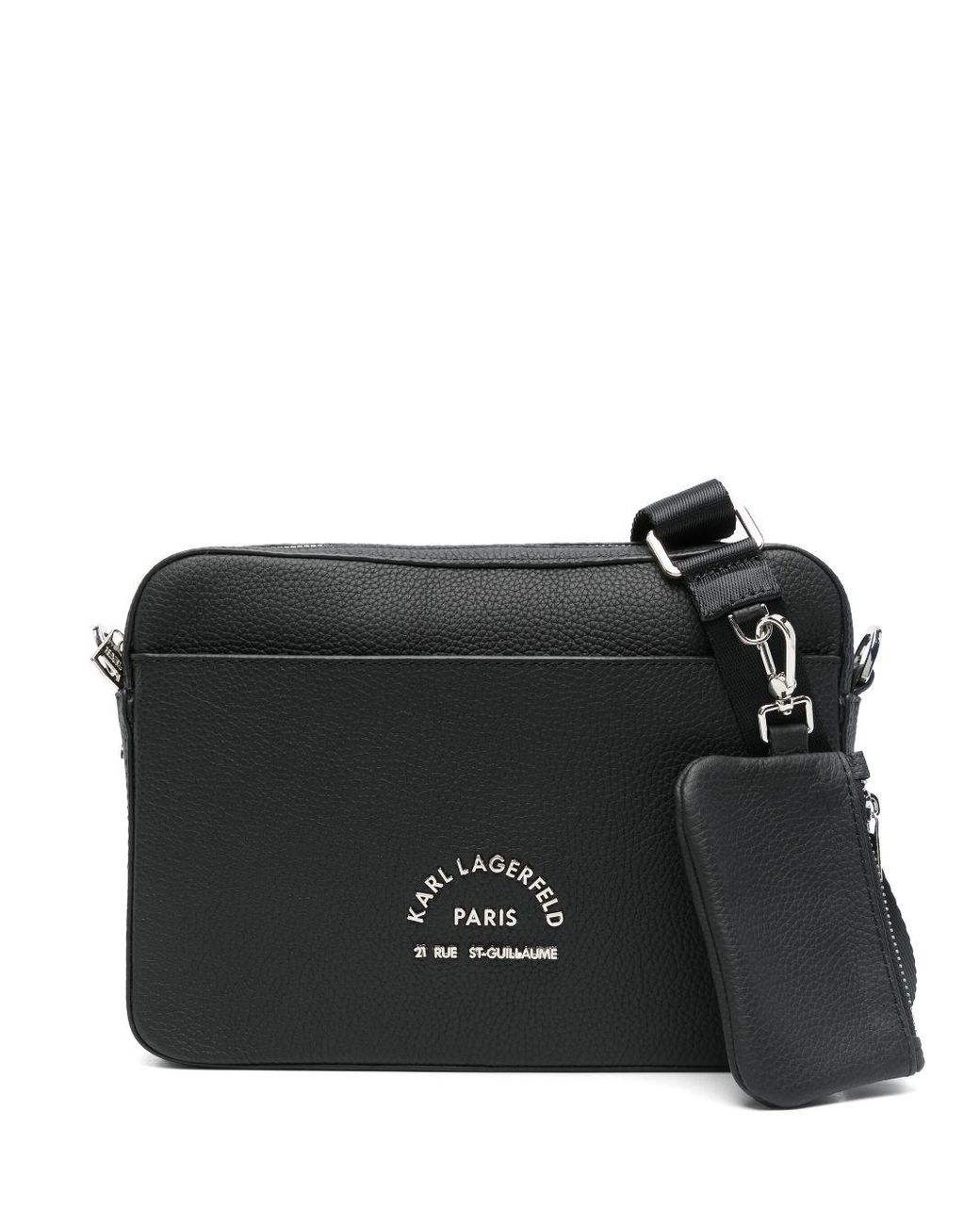 Karl Lagerfeld Logo-Lettering Messenger Bag in Black for Men | Lyst