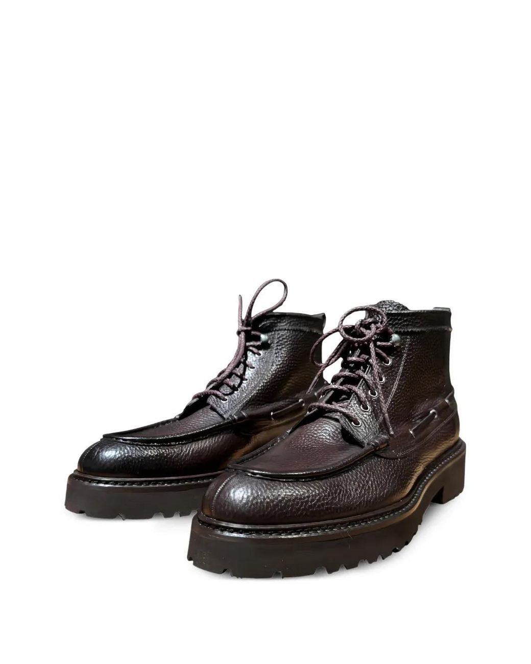 Calce Lug-Sole Lace-Up Ankle Boots in Black for Men | Lyst