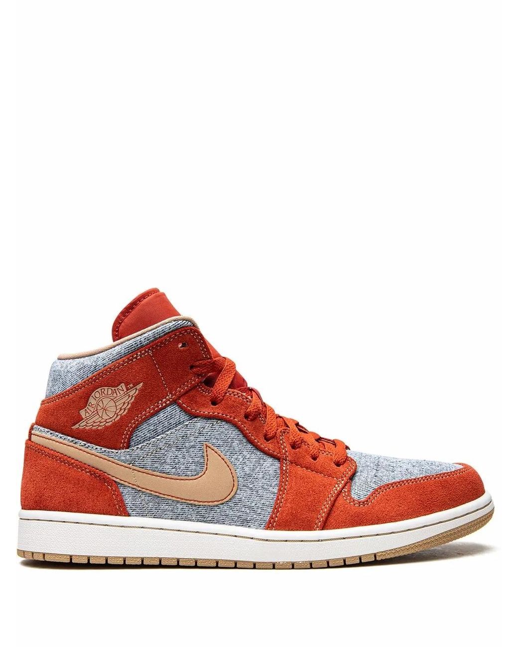 Nike Air 1 Mid Se "Denim Suede" Sneakers in Red for Men | Lyst