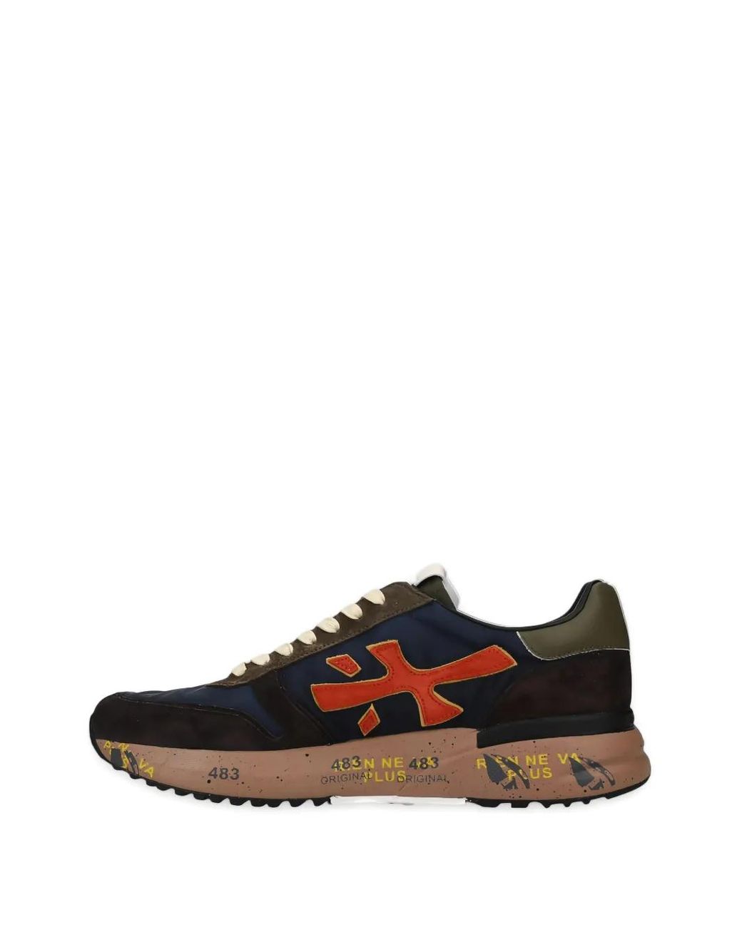 Premiata Mick Suede-Panelled Logo Sneakers in Brown for Men | Lyst