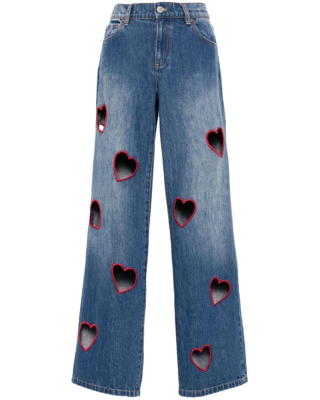 Alice + Olivia Karrie Cut-Out Jeans in Blue | Lyst