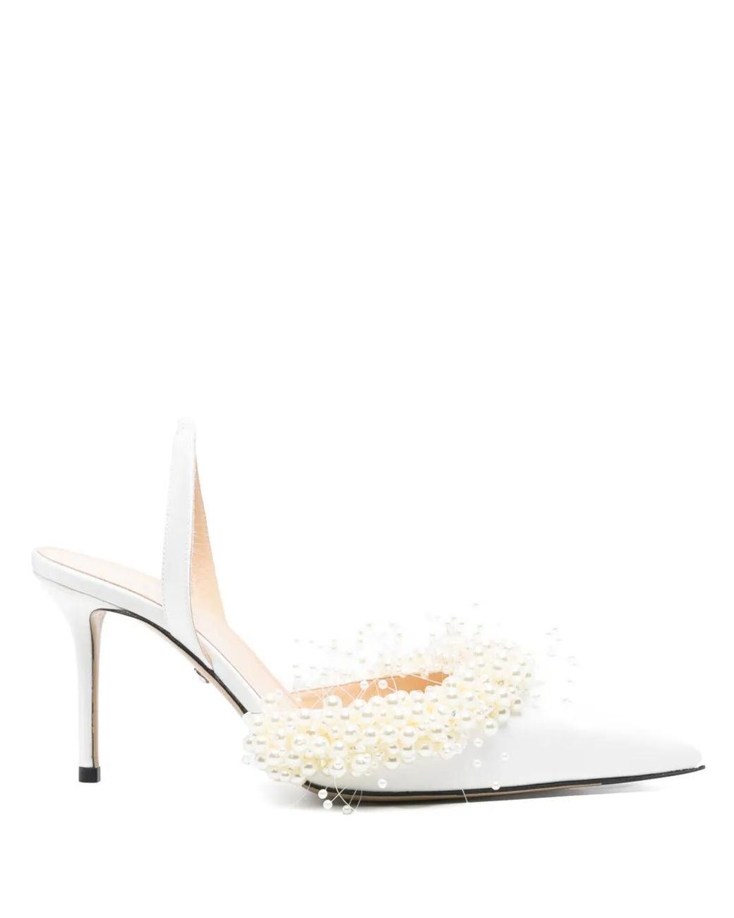 Mach & Mach 80Mm Embellished Pumps in White | Lyst