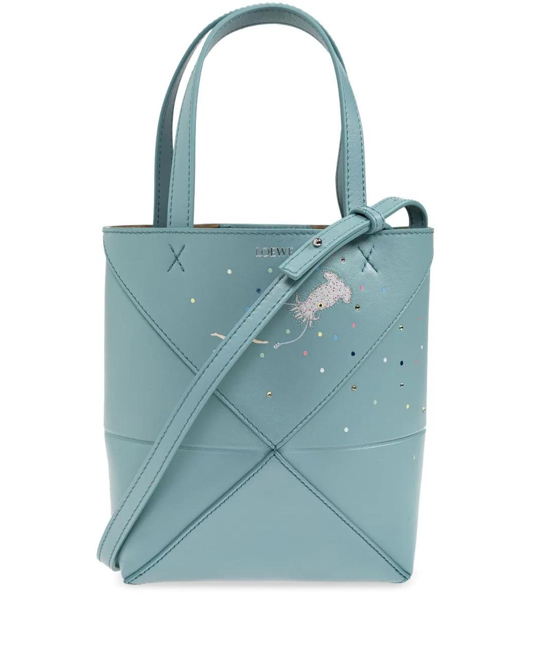Loewe X Suna Fujita Mini Puzzle Fold Squid Tote Bag in Blue | Lyst